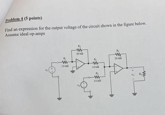 Solved Problem 4 ( 5 ﻿points)Find an expression for the | Chegg.com