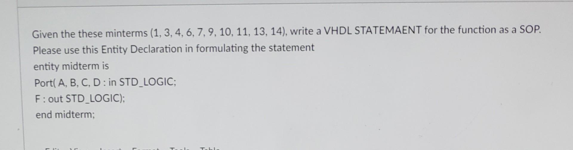 Solved Given the these minterms (1,3,4,6,7,9,10,11,13,14), | Chegg.com