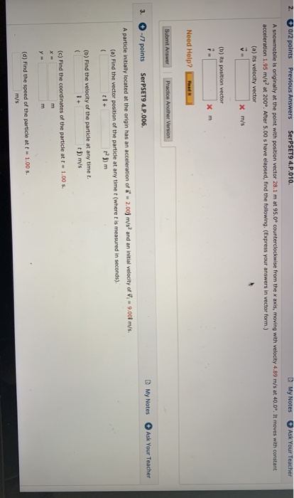 Solved 2. 0/2 points Previous Answers SerPSET9 4.P.010. My | Chegg.com Solved 2. 0/2 points Previous Answers SerPSET9 4.P.010. My | Chegg.com