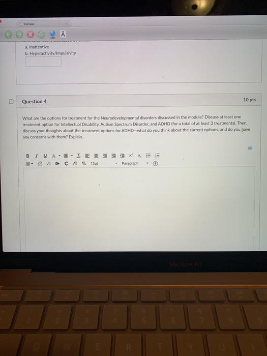 Solved Canvas a. Inattentive b. Hyperactivity/Impulsivity | Chegg.com