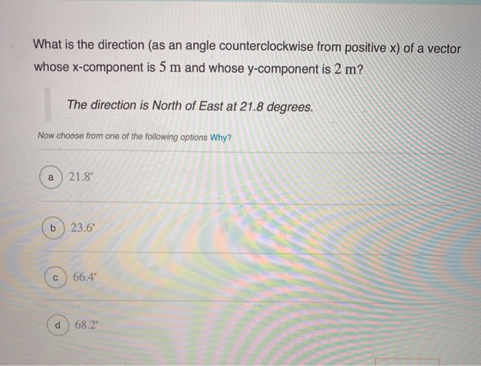 Solved What is the direction (as an angle counterclockwise | Chegg.com