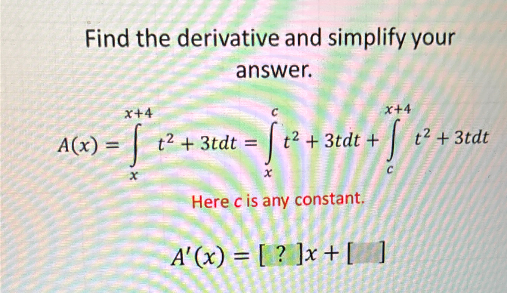 Solved Find the derivative and simplify your | Chegg.com
