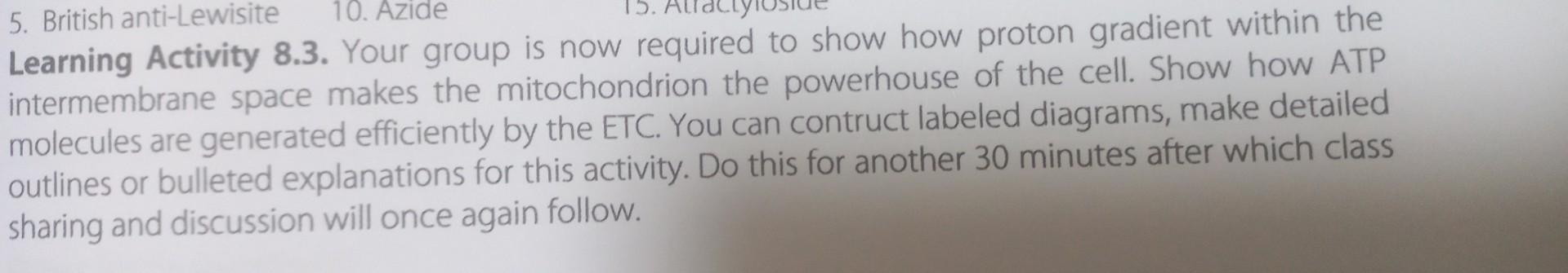 Solved Learning Activity 8.3. Your group is now required to | Chegg.com
