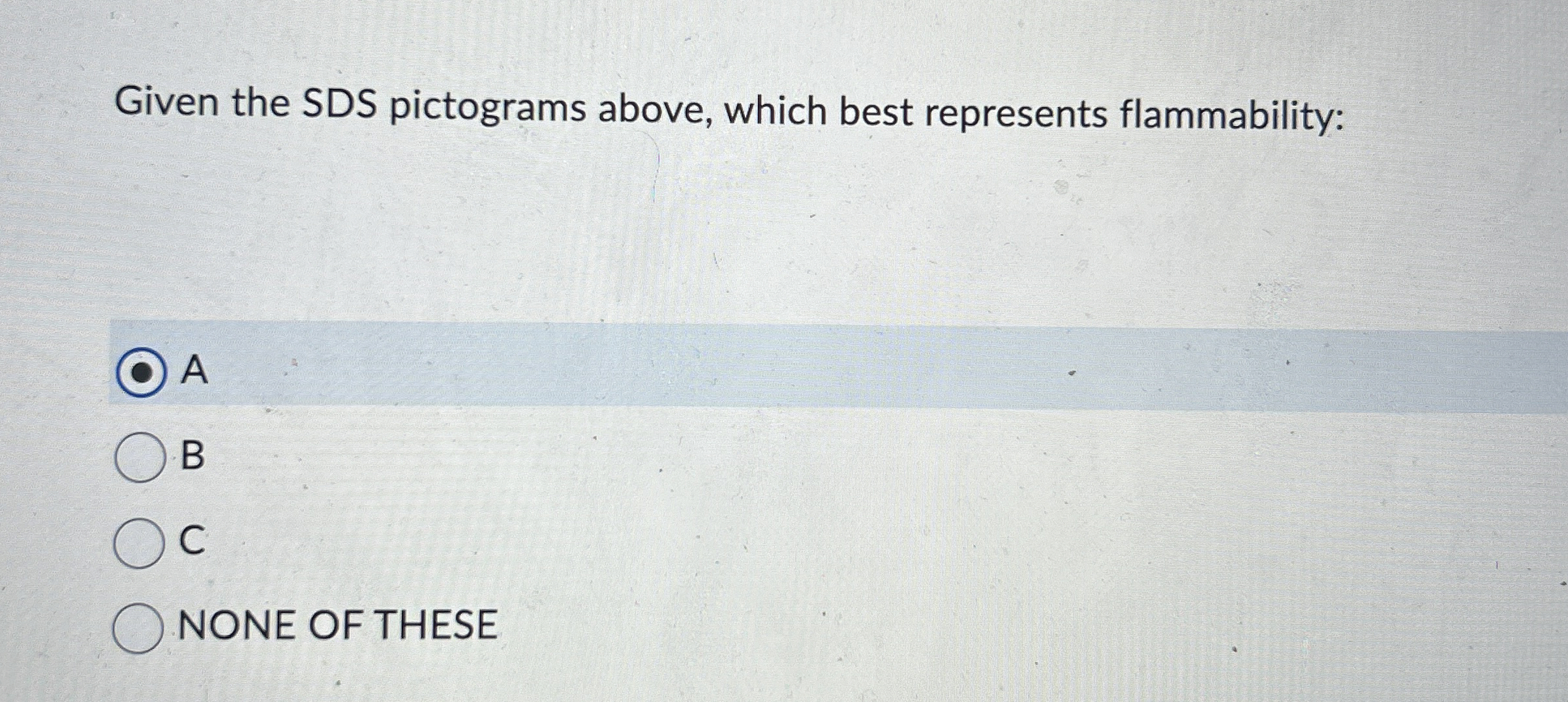Solved Given the SDS pictograms above, which best represents | Chegg.com