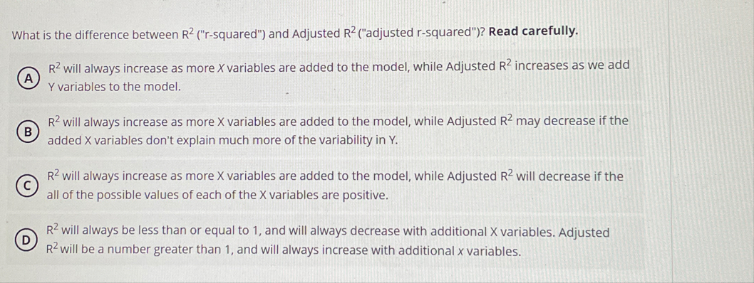 Solved What is the difference between R2 ("r-squared") ﻿and | Chegg.com