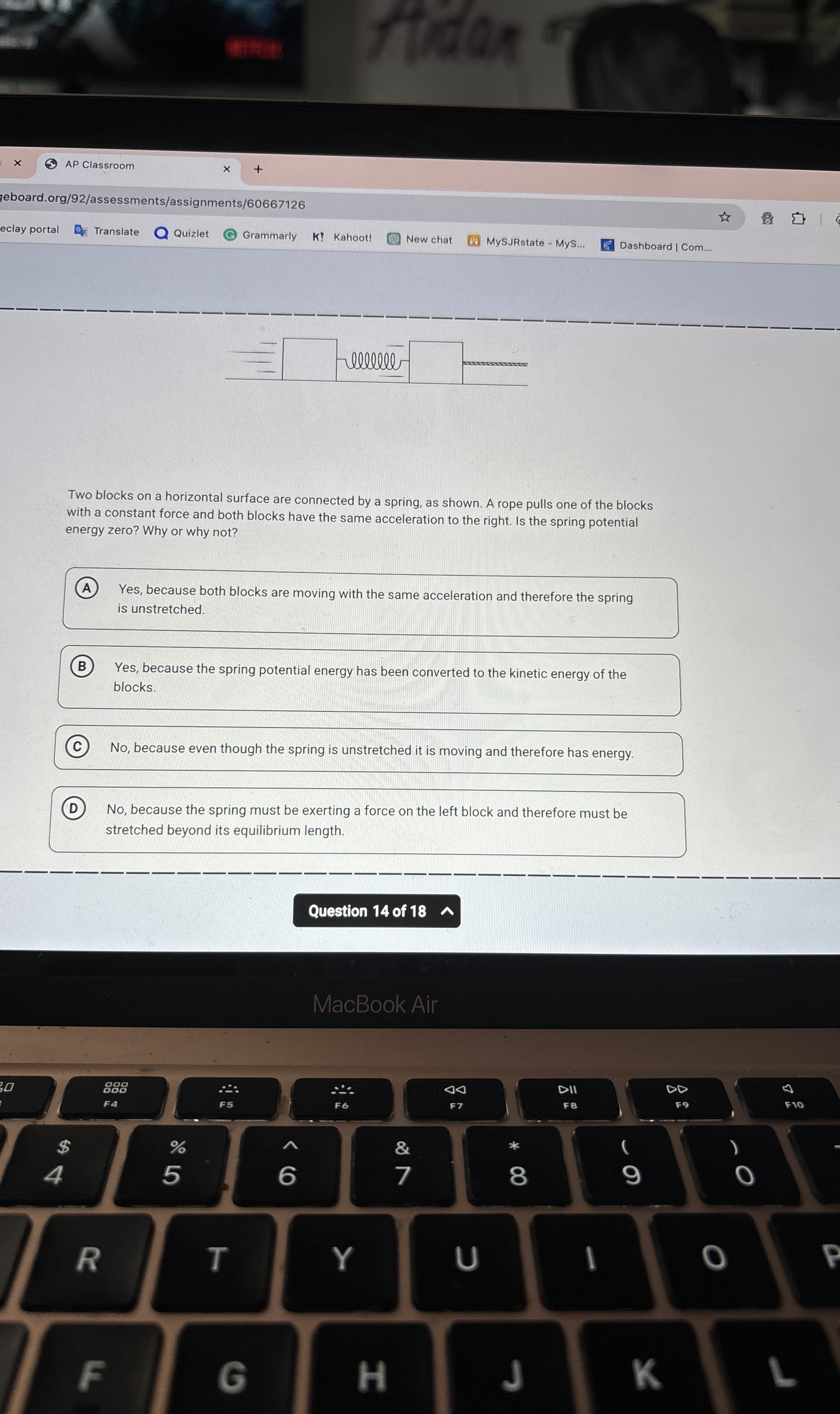 Solved Two blocks on a horizontal surface are connected by a | Chegg.com