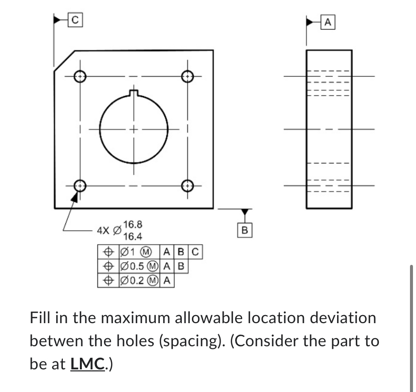 Solved Fill in the maximum allowable location deviation | Chegg.com