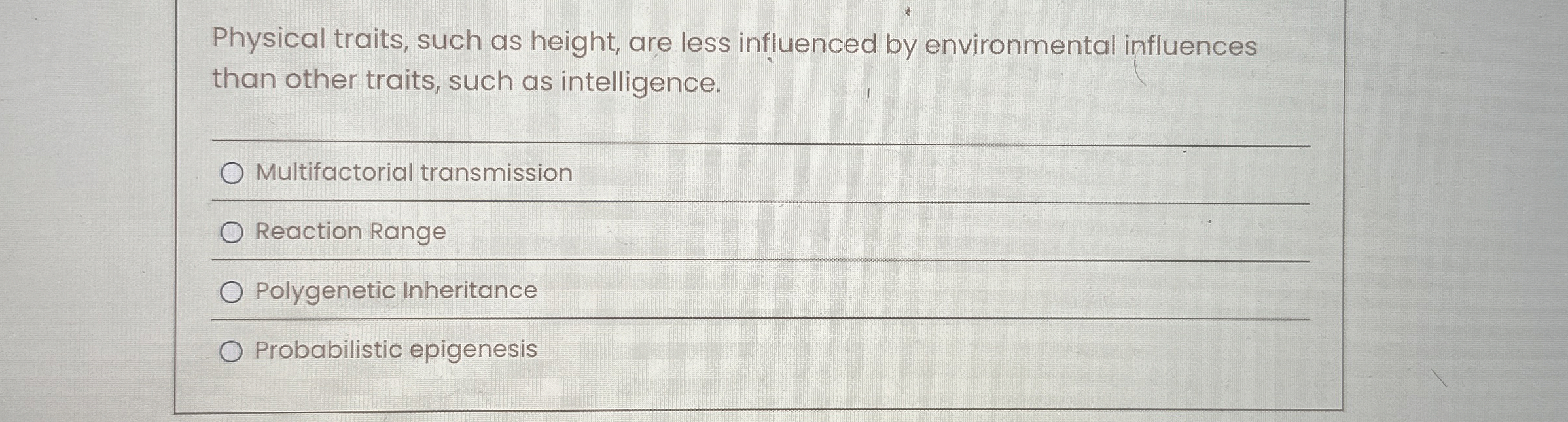Solved Physical traits, such as height, are less influenced | Chegg.com