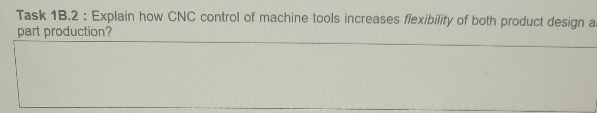 Solved Task 1B.2 : Explain how CNC control of machine tools | Chegg.com