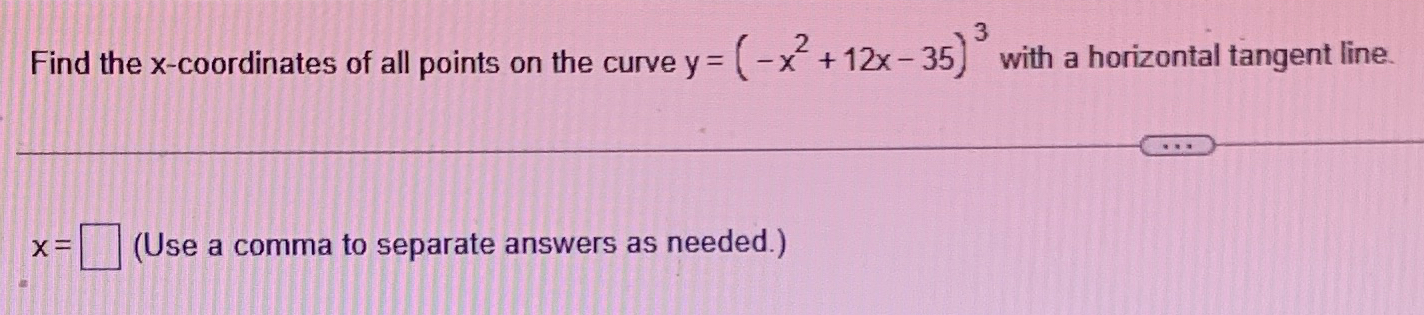 Solved Find the x-coordinates of all points on the curve | Chegg.com