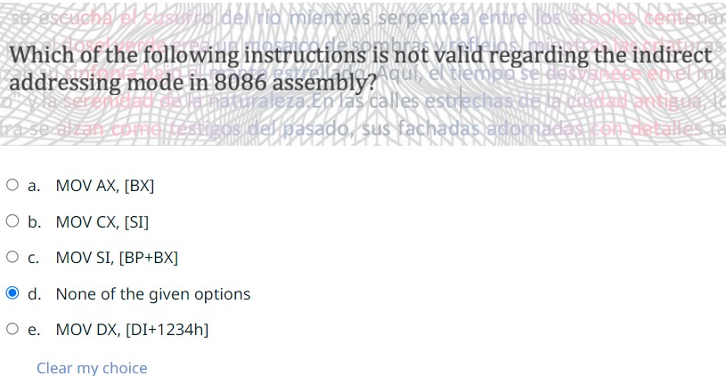 Solved Which of the following instructions is not valid | Chegg.com