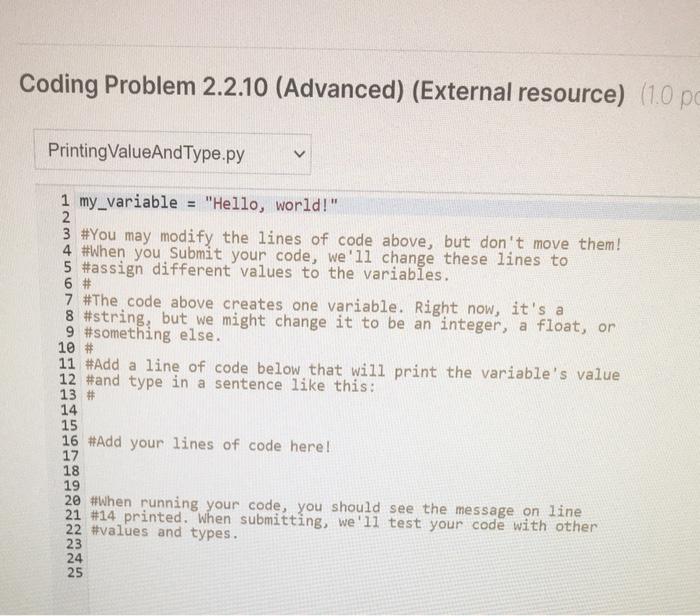 Solved Printing VariableLabels.py 1 my_inti = 1 2 my int2 = | Chegg.com