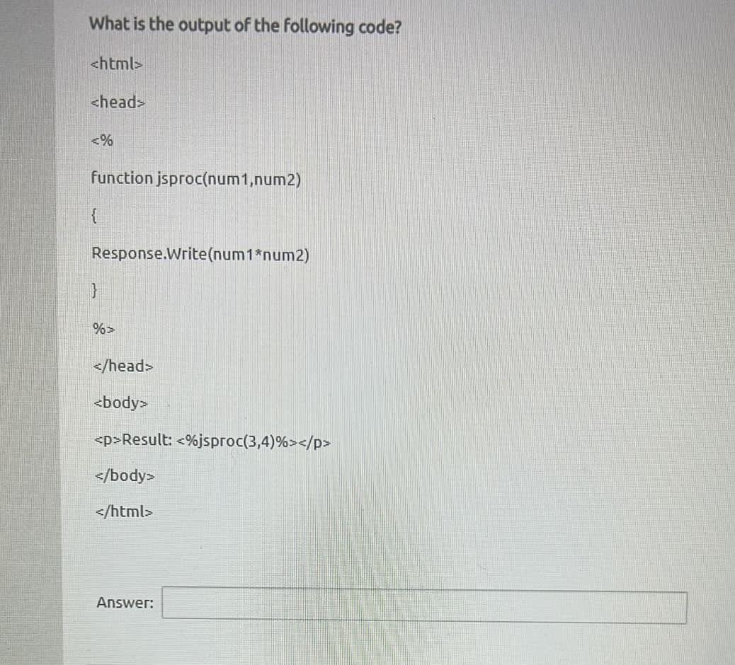 Solved What is the output of the following code?