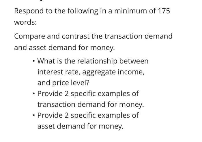 Solved Respond to the following in a minimum of 175 words: | Chegg.com
