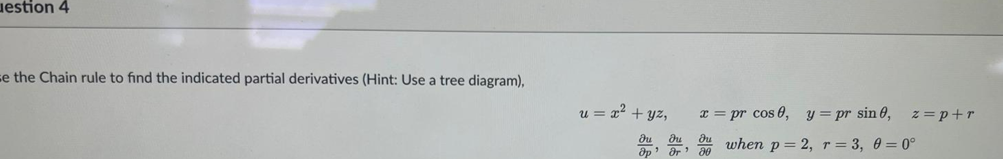 Use the Chain rule to find the indicated partial | Chegg.com