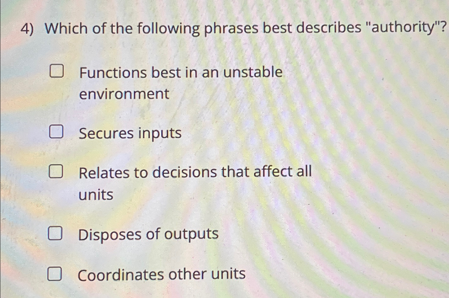 Solved Which of the following phrases best describes | Chegg.com