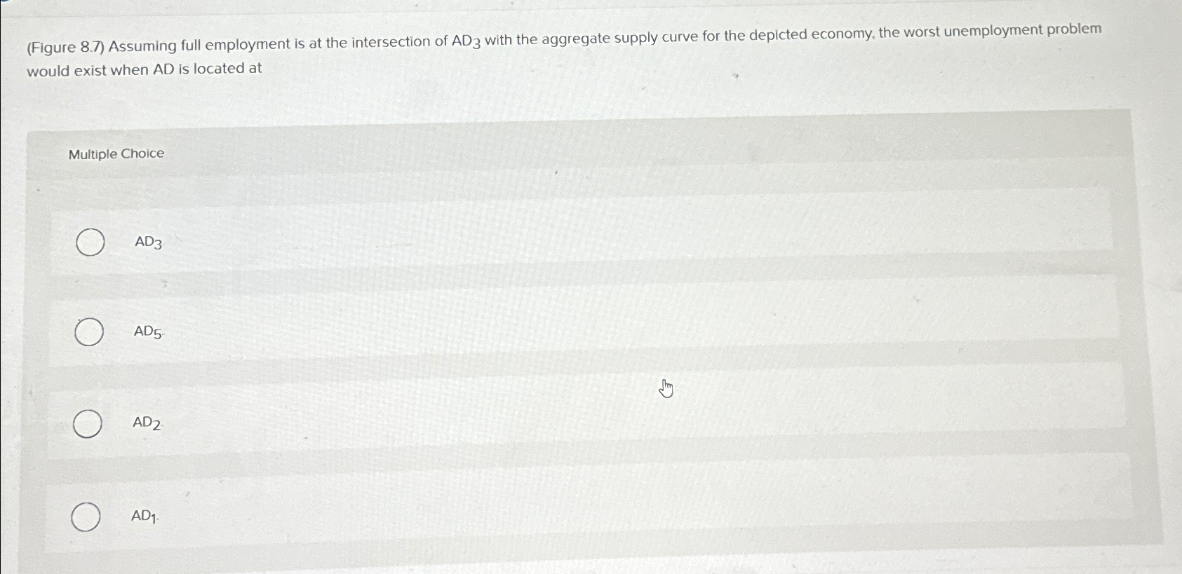Solved (Figure 8.7) ﻿Assuming full employment is at the | Chegg.com