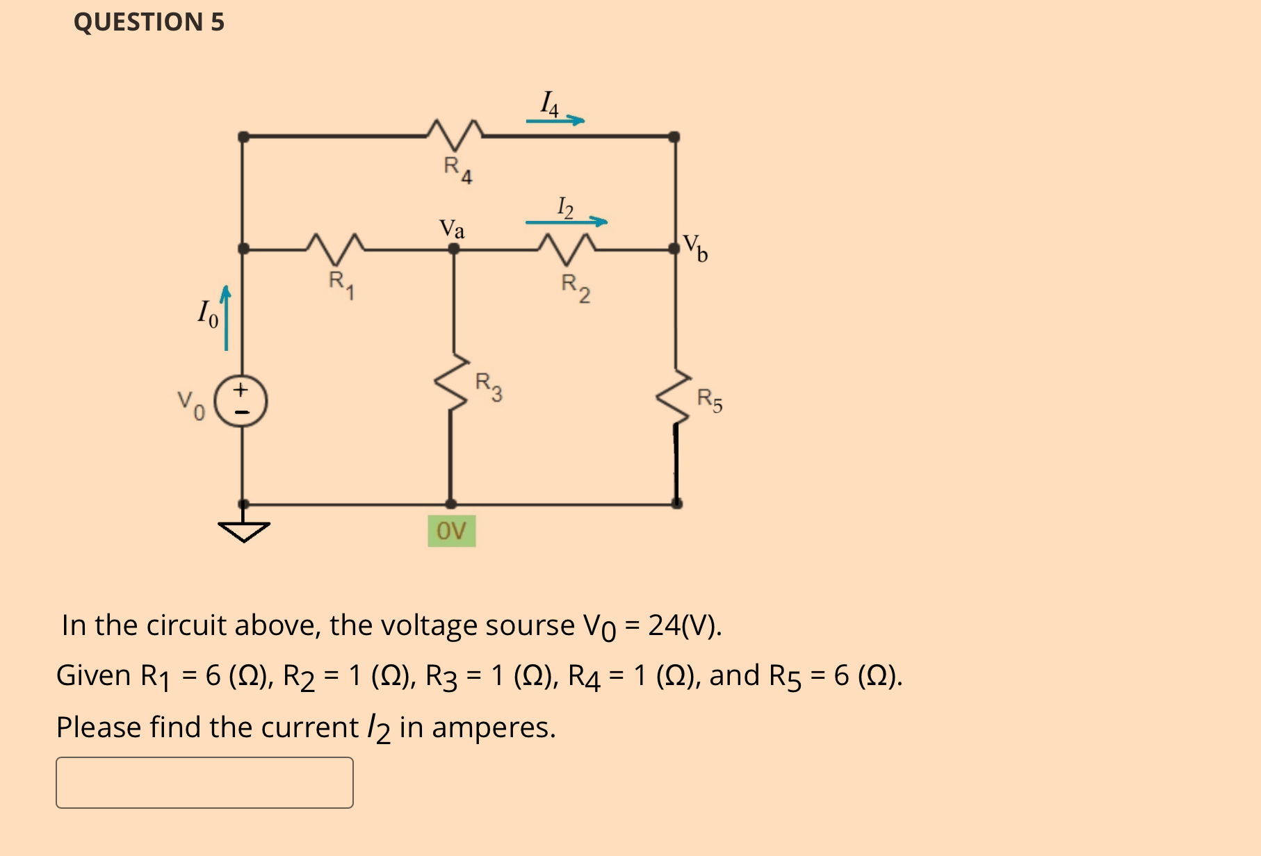 Solved QUESTION 5In the circuit above, the voltage sourse | Chegg.com