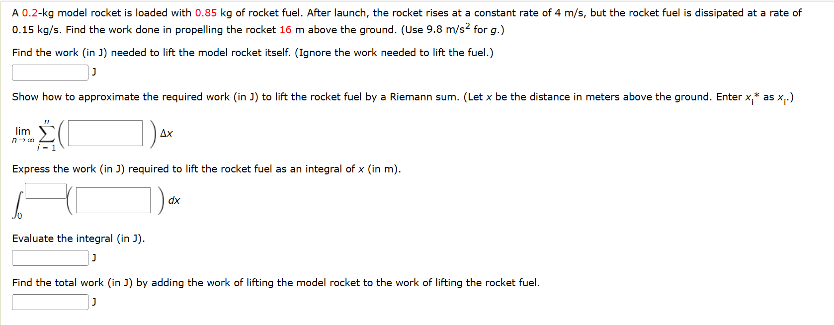 Solved A 0.2-kg ﻿model rocket is loaded with 0.85kg ﻿of | Chegg.com