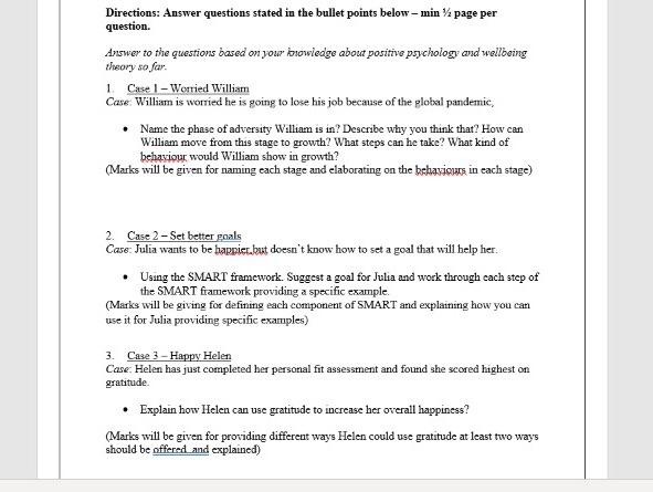 Directions: Answer questions stated in the bullet | Chegg.com