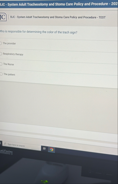 Solved 3JC - ﻿System Adult Tracheostomy and Stoma Care | Chegg.com