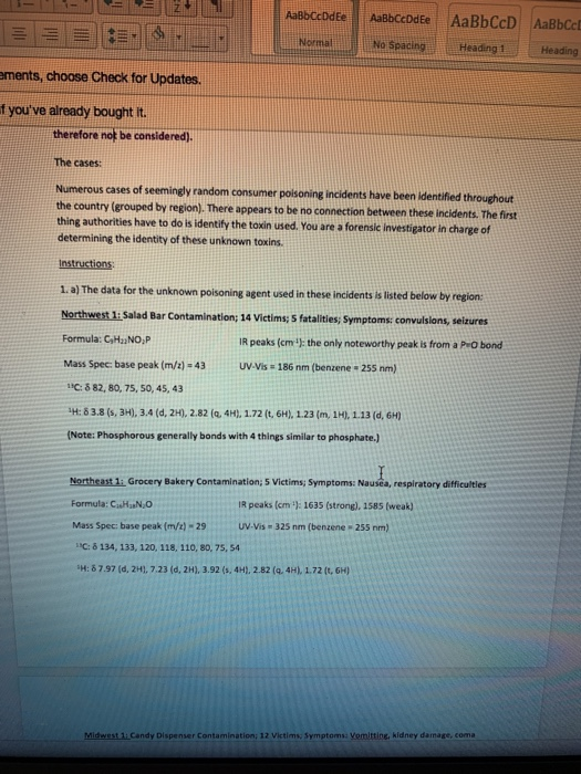 AaBbCcDdECH ES:- AaBbceDdEe No Spacing AaBbCcD | Chegg.com