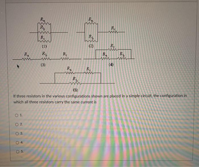 Solved Ra RA RE Rc Re Rb (1) (2) RC RA Rь Re R Rь (3) (4) 2 | Chegg.com