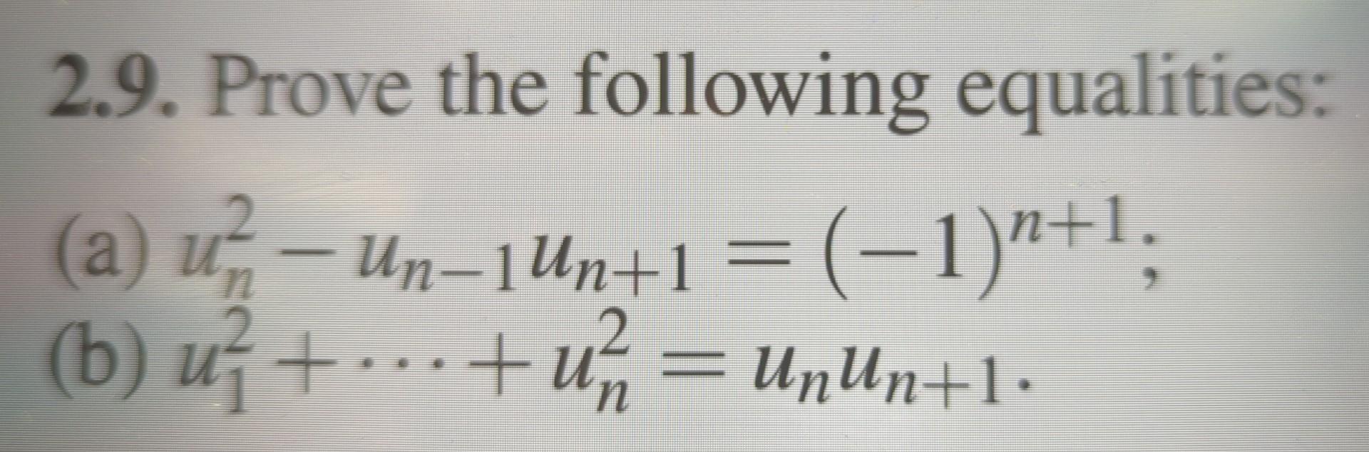 Solved 2.9. Prove the following equalities: (a) | Chegg.com