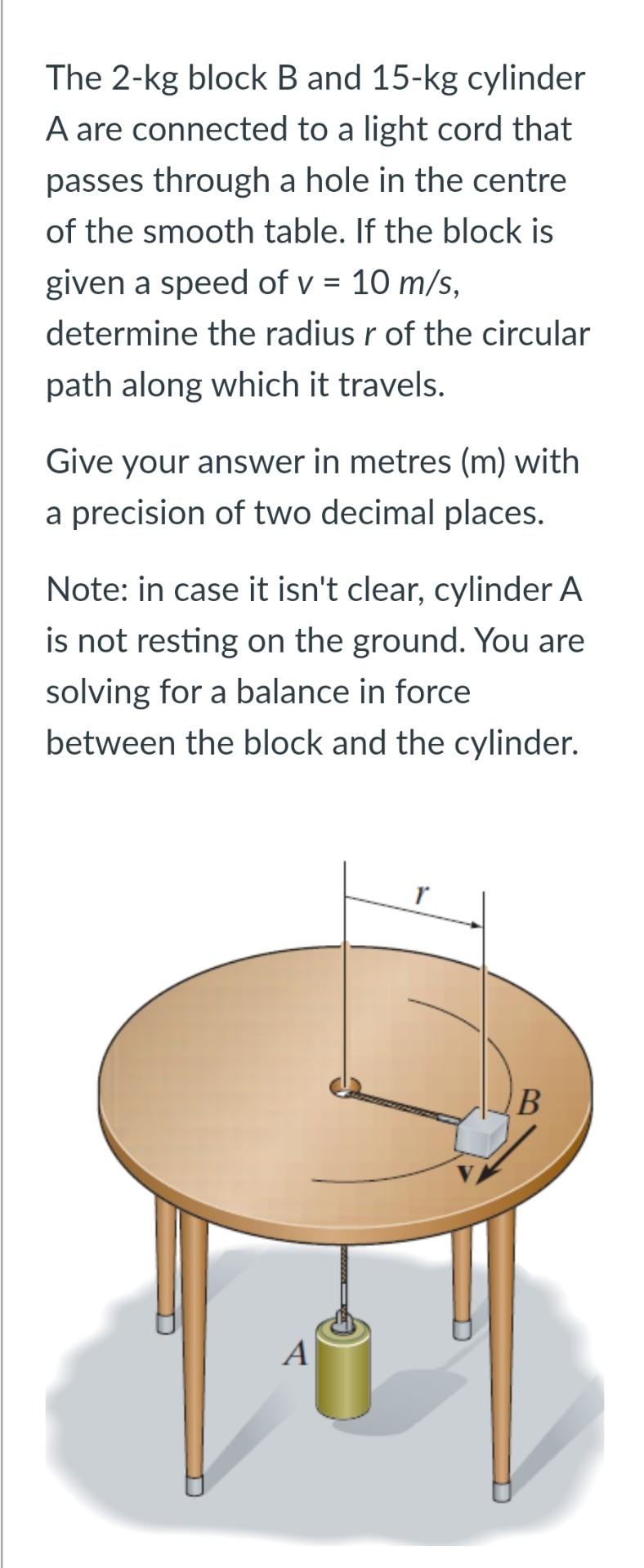 Solved The 2-kg block B and 15-kg cylinder A are connected | Chegg.com