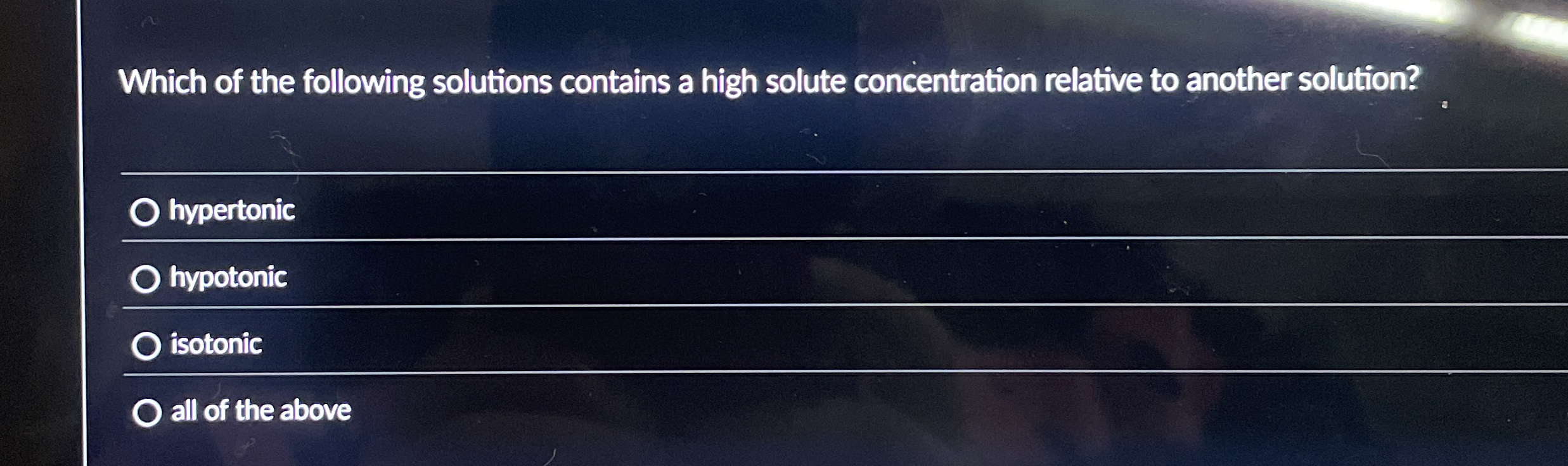 Solved Which of the following solutions contains a high | Chegg.com