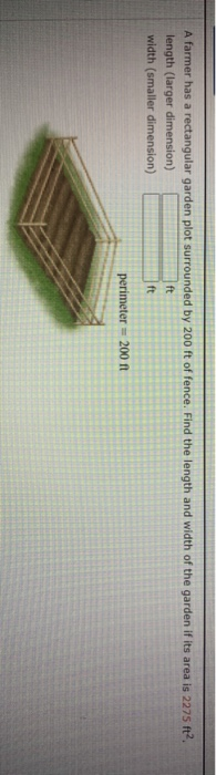 Solved A farmer has a rectangular garden plot surrounded by | Chegg.com