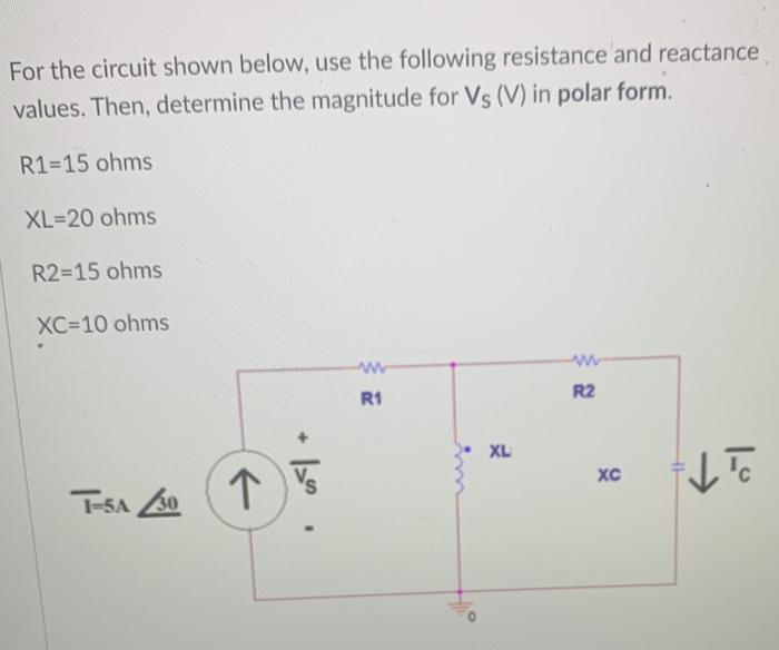 Solved For the circuit shown below, use the following | Chegg.com