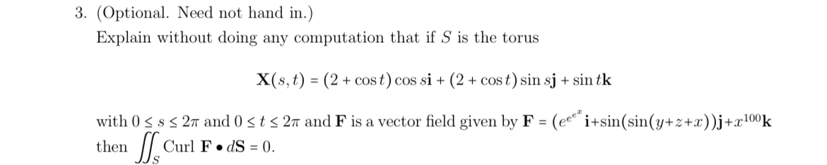 Solved (Optional. ﻿Need not hand in.)Explain without doing | Chegg.com