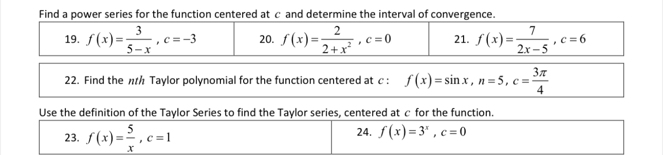 Solved Find a power series for the function centered at c | Chegg.com