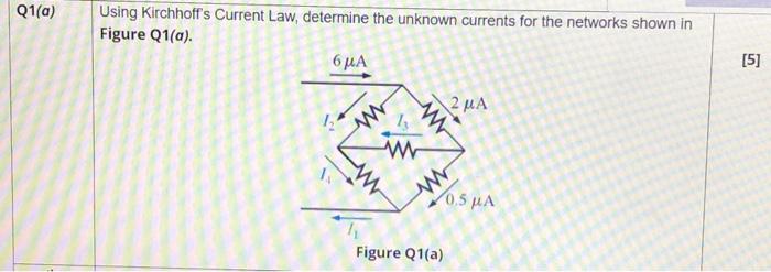 Solved Q1(a) Using Kirchhoff's Current Law, determine the | Chegg.com