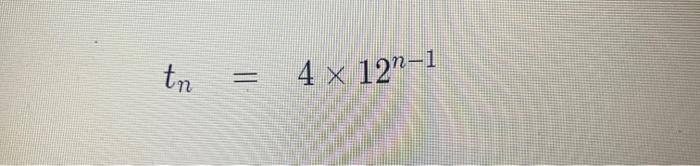 Solved tn=4×12n−1Calculate the sum of the first 6 terms (S6) | Chegg.com