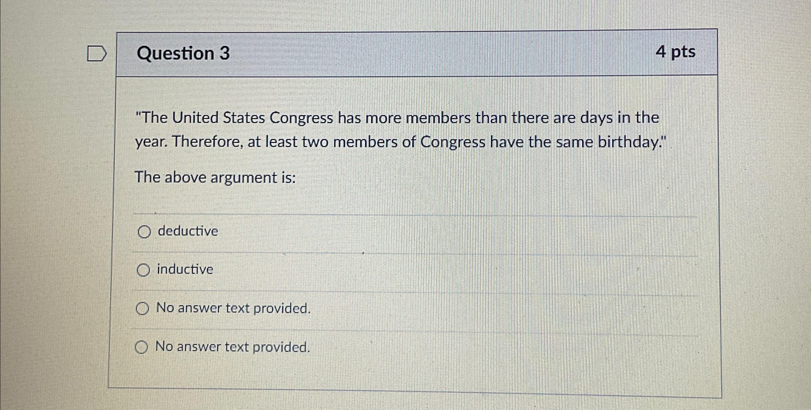 Solved Question 34 ﻿pts"The United States Congress has more | Chegg.com