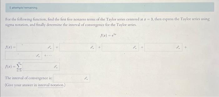 Solved For the following function, find the first five | Chegg.com