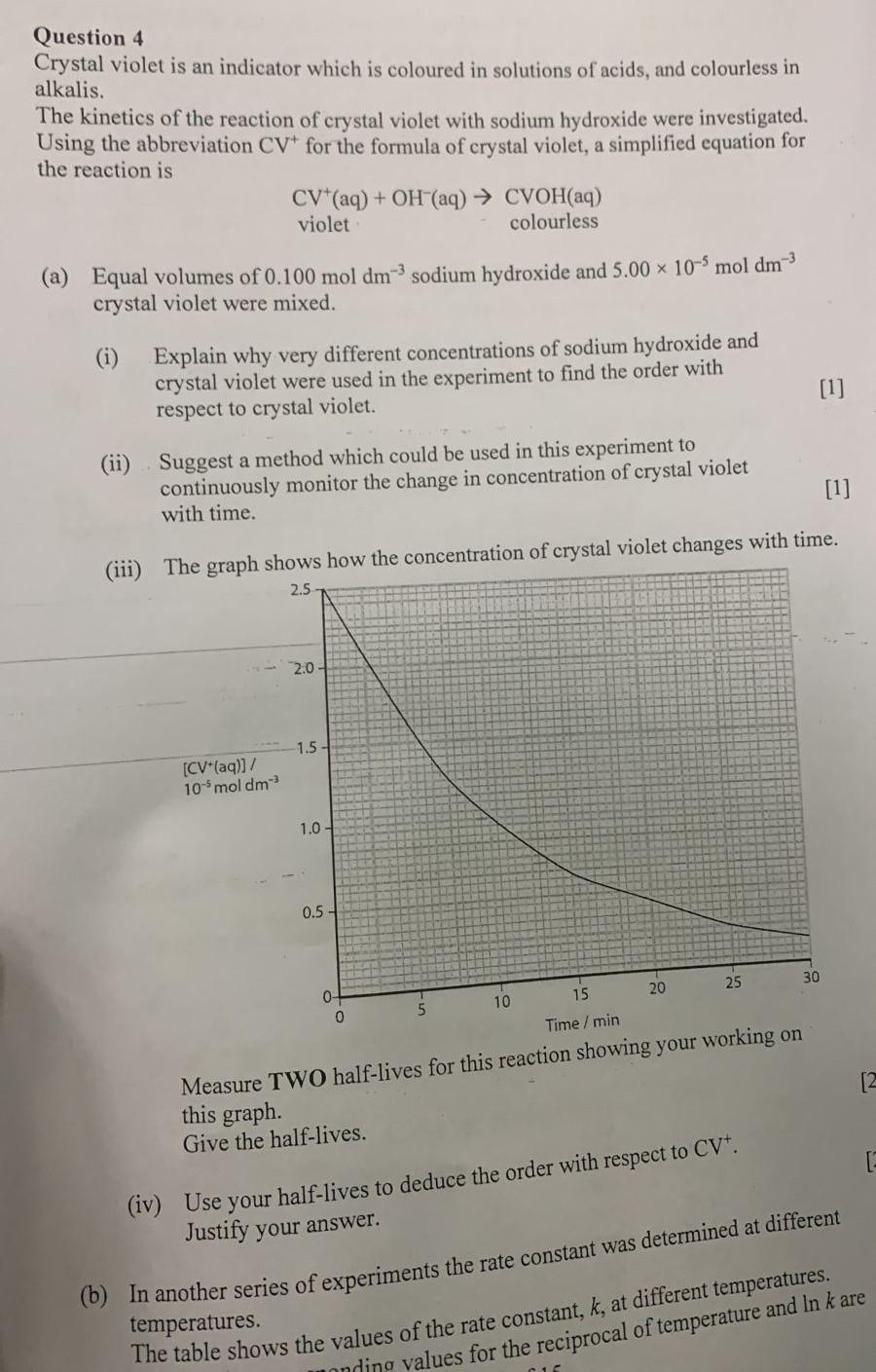 Question 4 Crystal violet is an indicator which is | Chegg.com