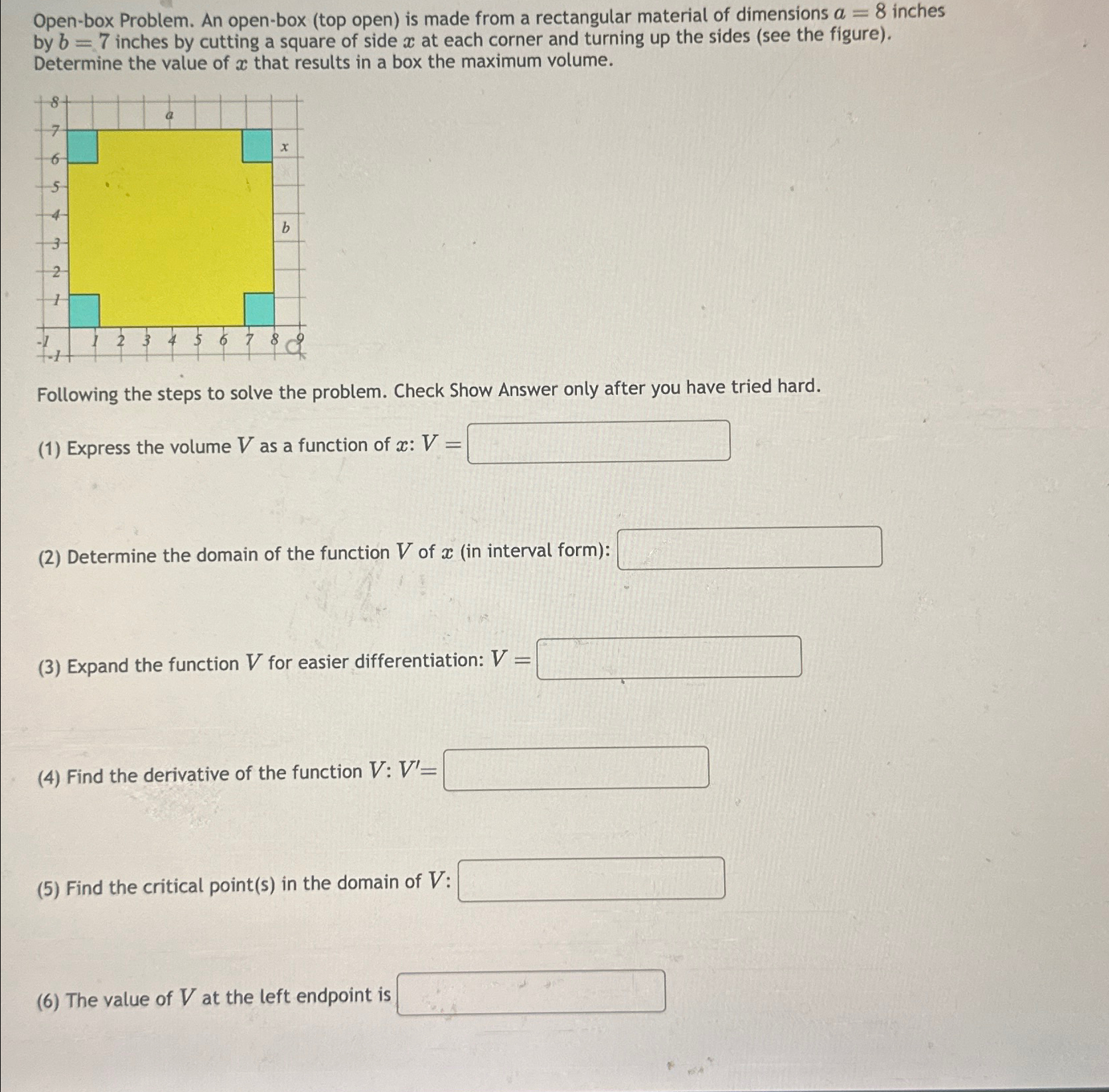 Solved Open-box Problem. An open-box (top open) ﻿is made | Chegg.com
