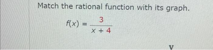 Solved Match the rational function with its graph. 3 f(x) = | Chegg.com