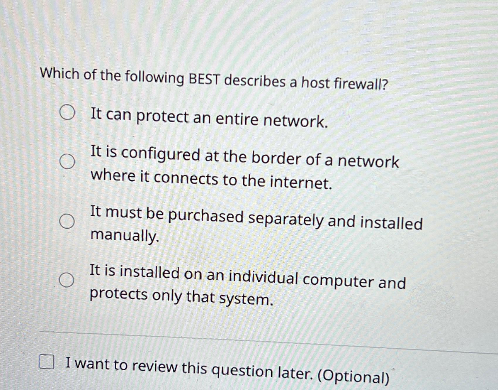 Solved Which of the following BEST describes a host | Chegg.com