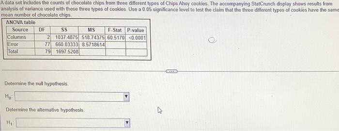 Solved A data set includes the counts of chocolate chips | Chegg.com