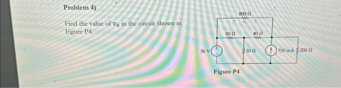Solved Find the value of v0 in the circuit shown in Figure | Chegg.com