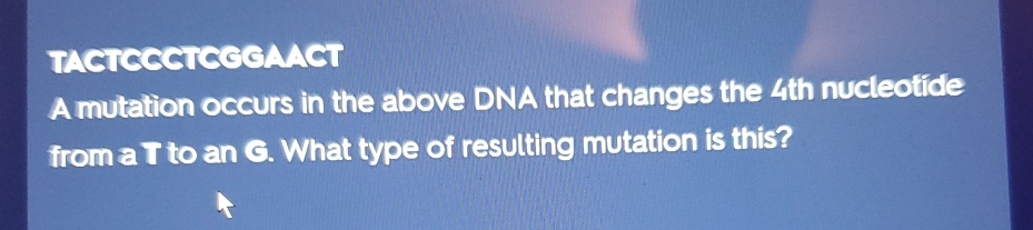 Solved TAGTссCTссСАACTA mutation occurs in the above DNA | Chegg.com