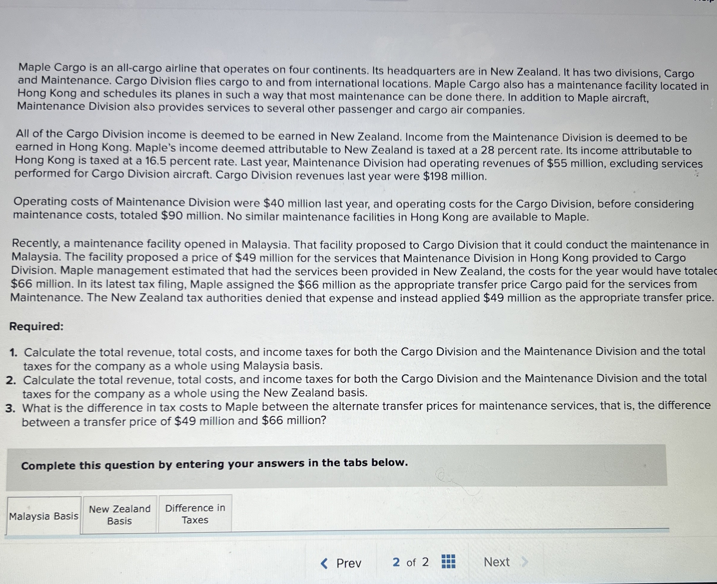 Solved Maple Cargo is an all-cargo airline that operates on | Chegg.com