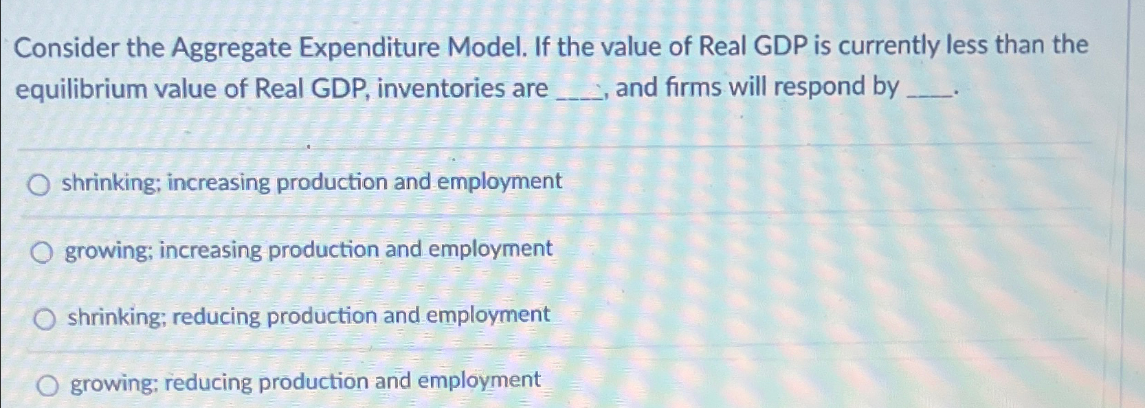 Solved Consider the Aggregate Expenditure Model. If the | Chegg.com