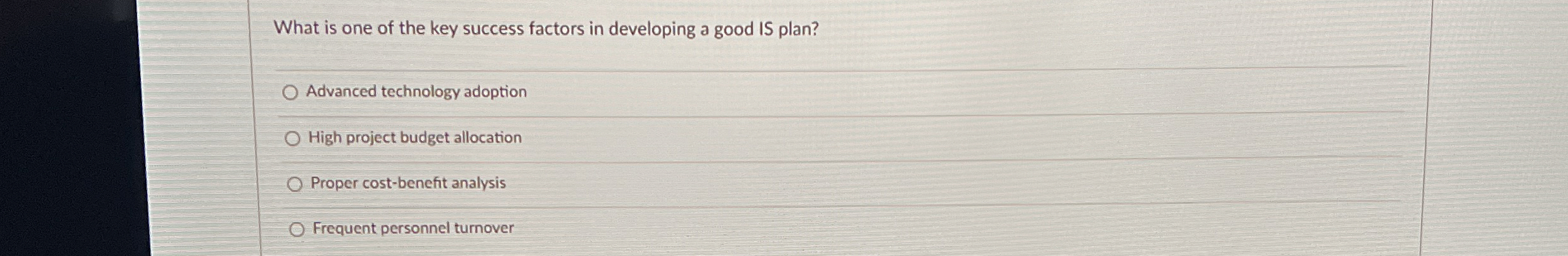 Solved What is one of the key success factors in developing | Chegg.com