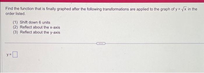 Solved Find the function that is finally graphed after the | Chegg.com