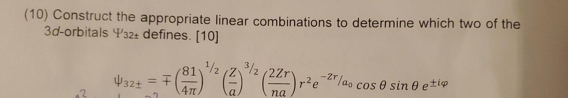 Solved (10) Construct the appropriate linear combinations to | Chegg.com